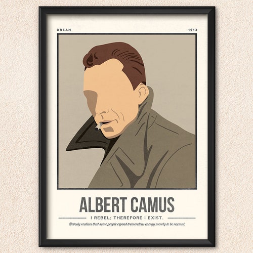Albert Camus Poster Author Quote Wall Art Retro Literary - Etsy