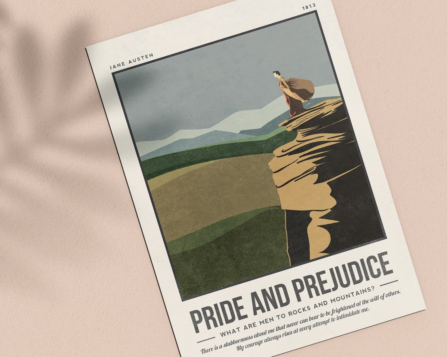 Pride and Prejudice Print | Jane Austen Book Cover Art | Quote Wall Art ...