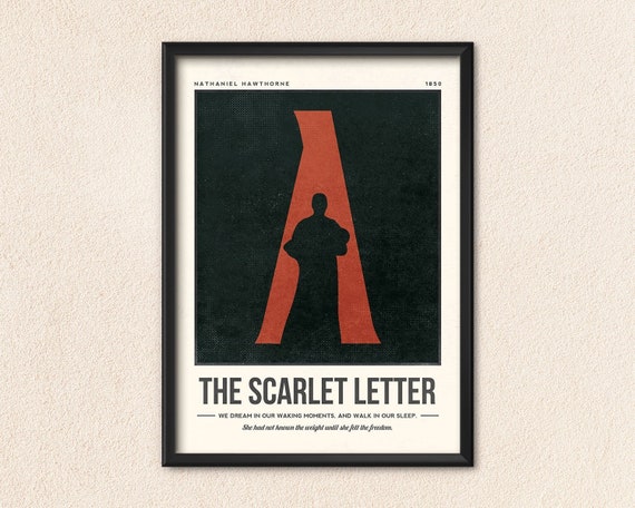 The Scarlet Letter Poster Nathaniel Hawthorne Book Cover | Etsy