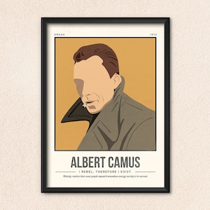 Albert Camus Poster | Author Quote Wall Art | Retro Literary Poster ...