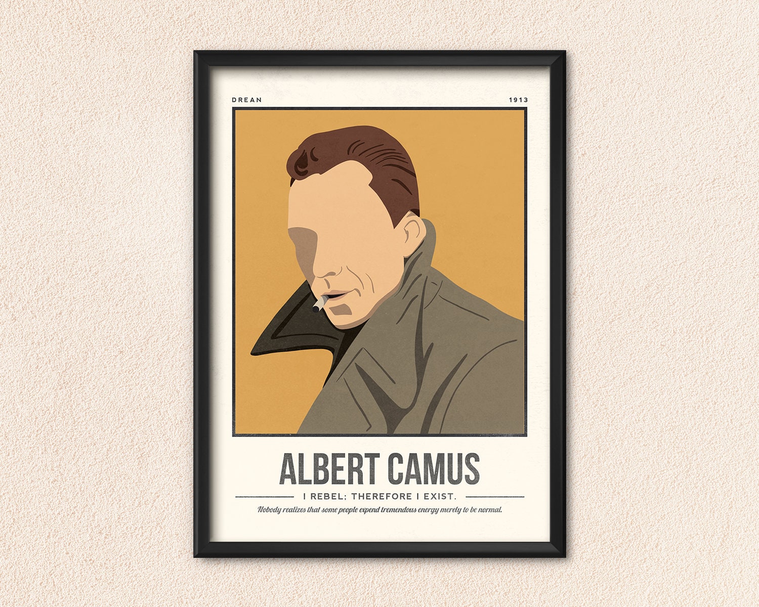 Albert Camus Poster Author Quote Wall Art Retro Literary - Etsy UK