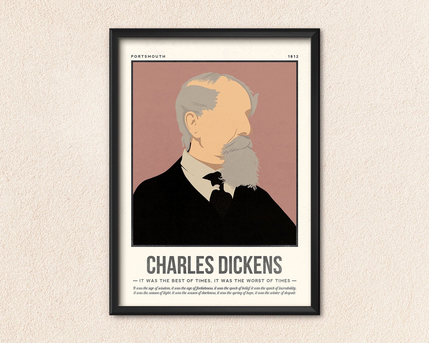 Charles Dickens Poster Author Quote Wall Art Retro - Etsy