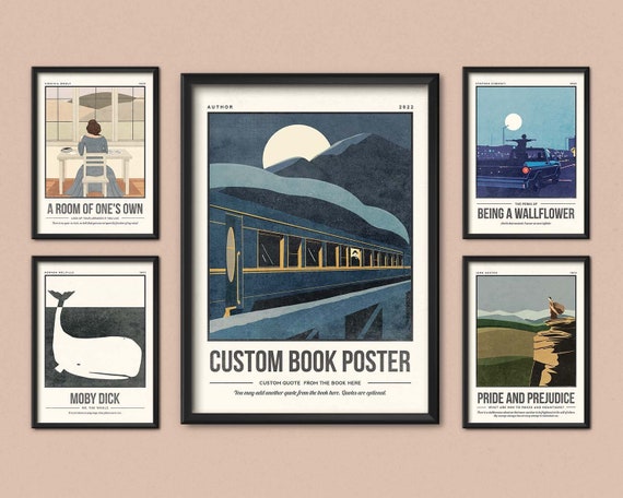 Custom Book Cover Poster Literature Illustration Print - Etsy UK
