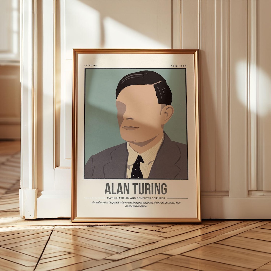 Alan Turing Print | Scientist Quote Wall Art | Retro Computer Science ...