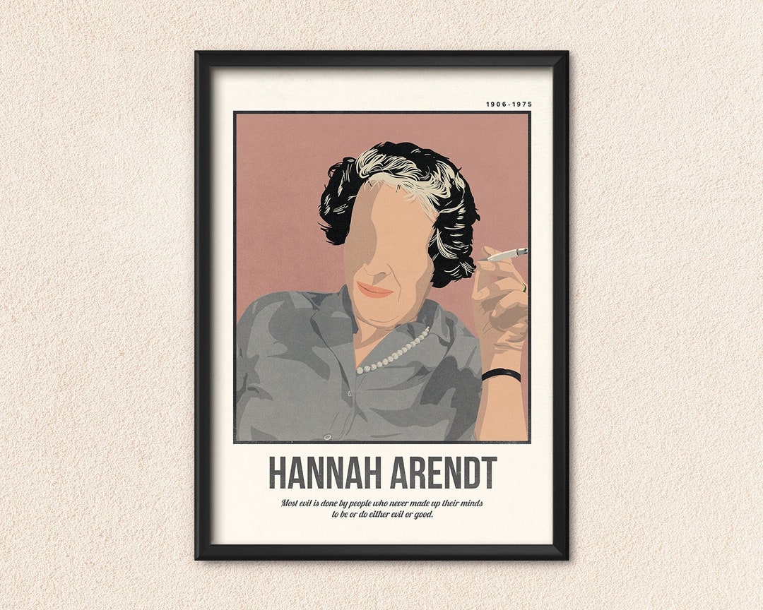 Hannah Arendt Art Print Philosophers Quote Wall Art Retro Poster ...