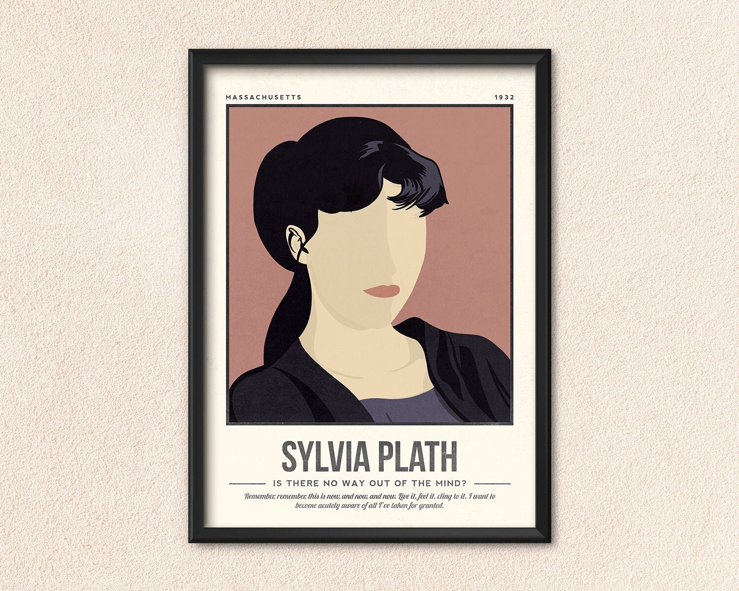 Sylvia Plath Poster Author Quote Wall Art Retro Literary - Etsy