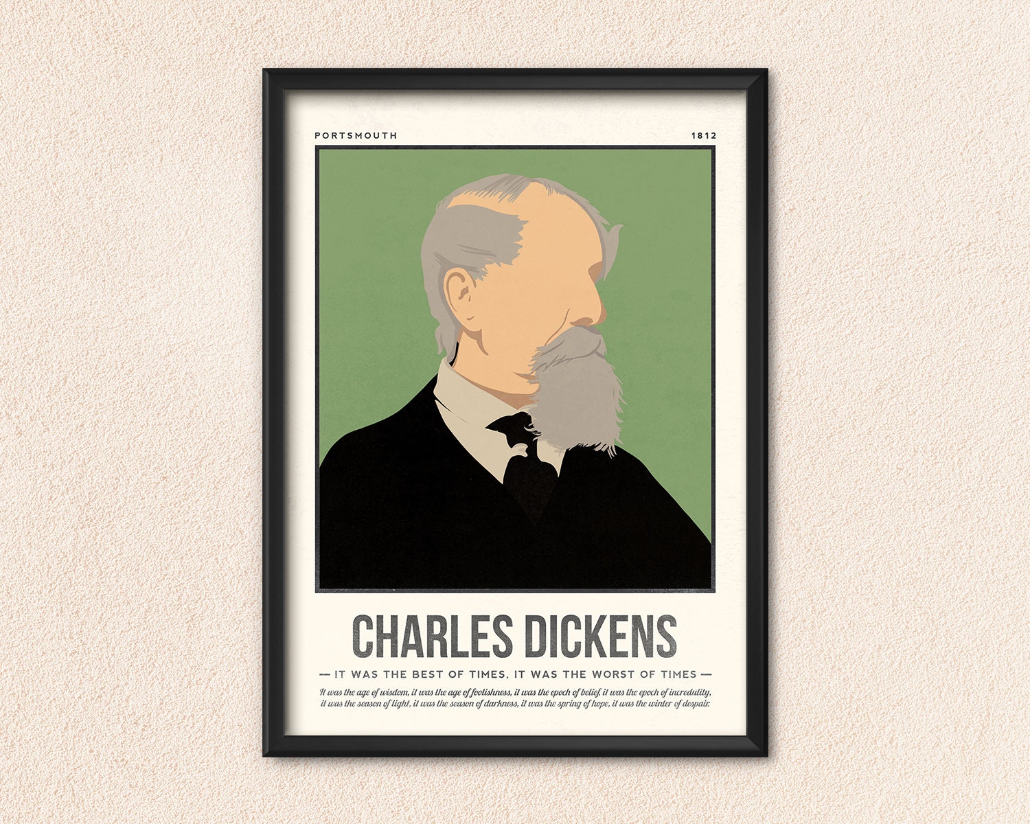 Charles Dickens Poster Author Quote Wall Art Retro - Etsy