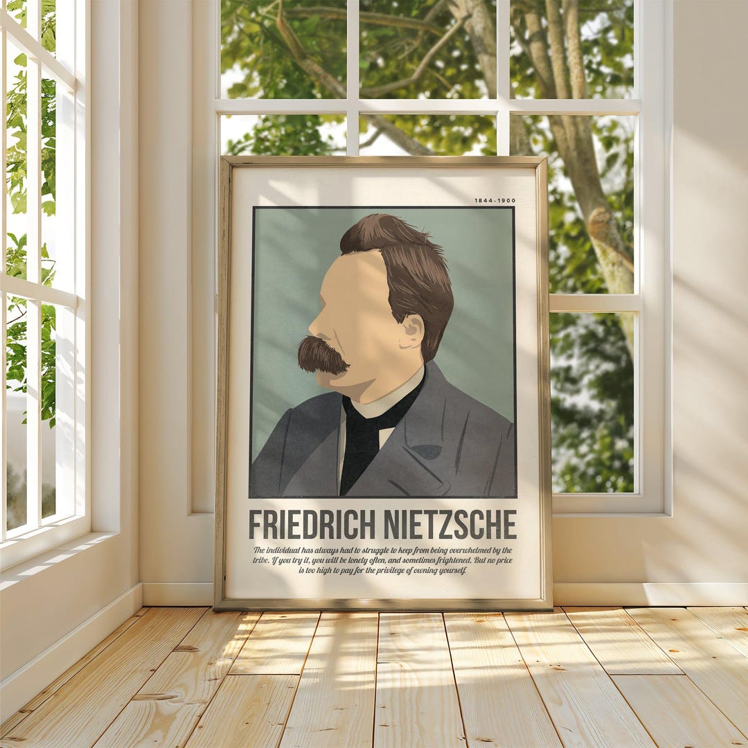 Friedrich Nietzsche Art Print | Philosophers Quote Wall Art | Retro ...