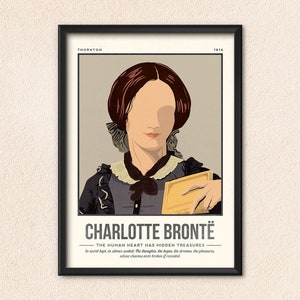 Charlotte Brontë Poster | Author Quote Wall Art | Retro Literary Poster ...