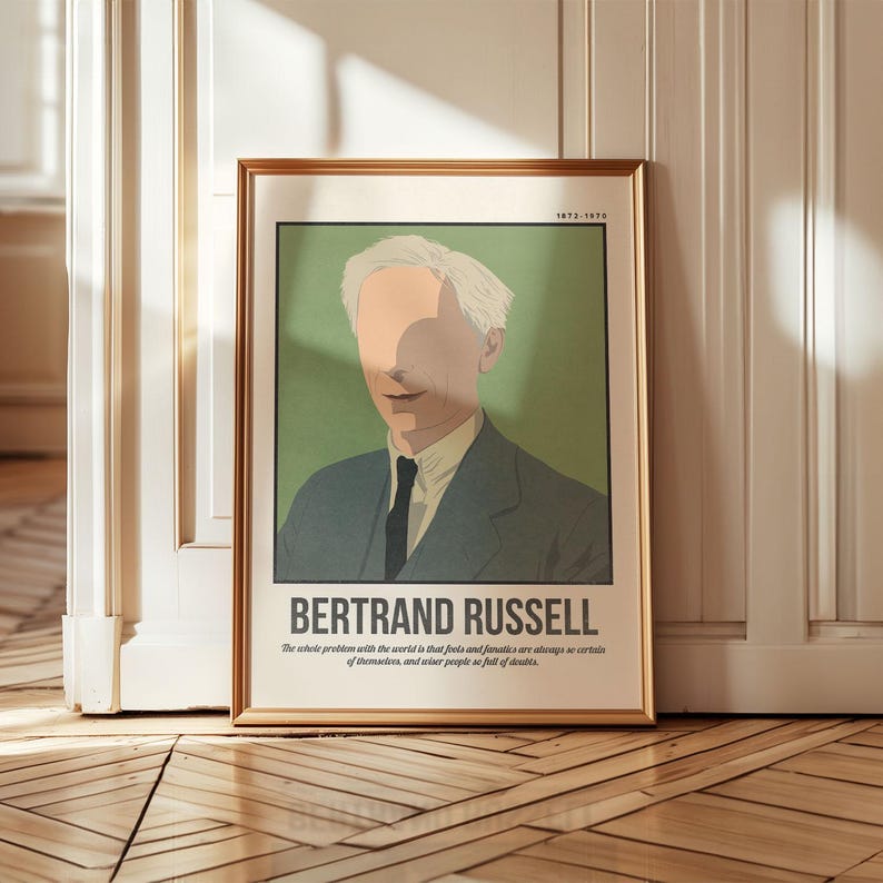 Bertrand Russell Art Print | Philosophers Quote Wall Art ...