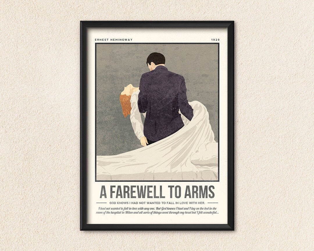 A Farewell to Arms Ernest Hemingway Book Cover Art Quote - Etsy