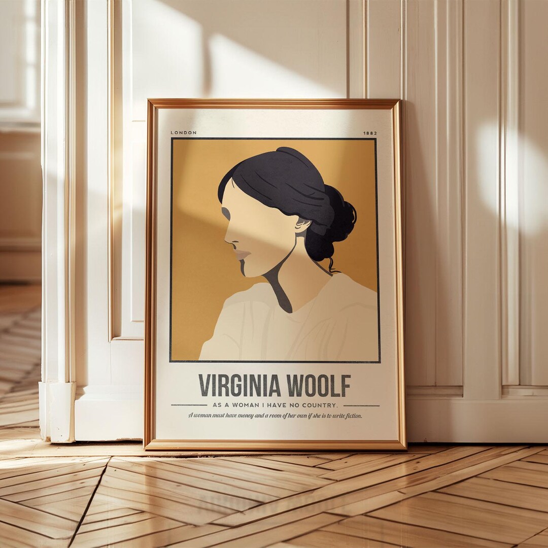 Virginia Woolf Poster | Author Quote Wall Art | Retro Literary Poster ...
