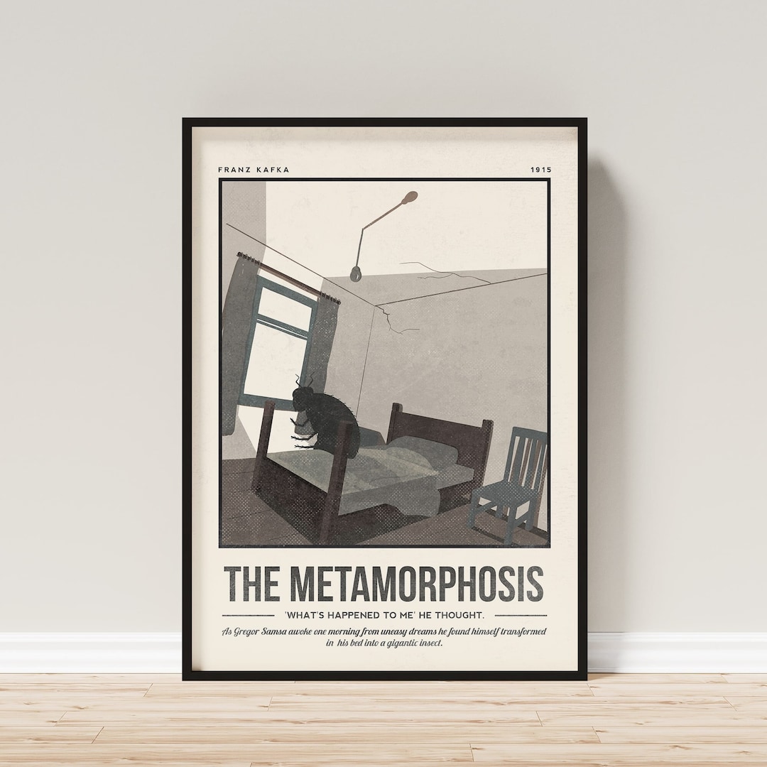 The Metamorphosis Print Franz Kafka Book Cover Art Poster Retro Quote ...