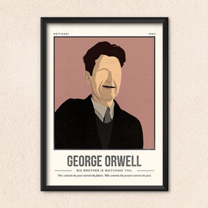 George Orwell Poster | Author Quote Wall Art | Retro Literary Poster ...