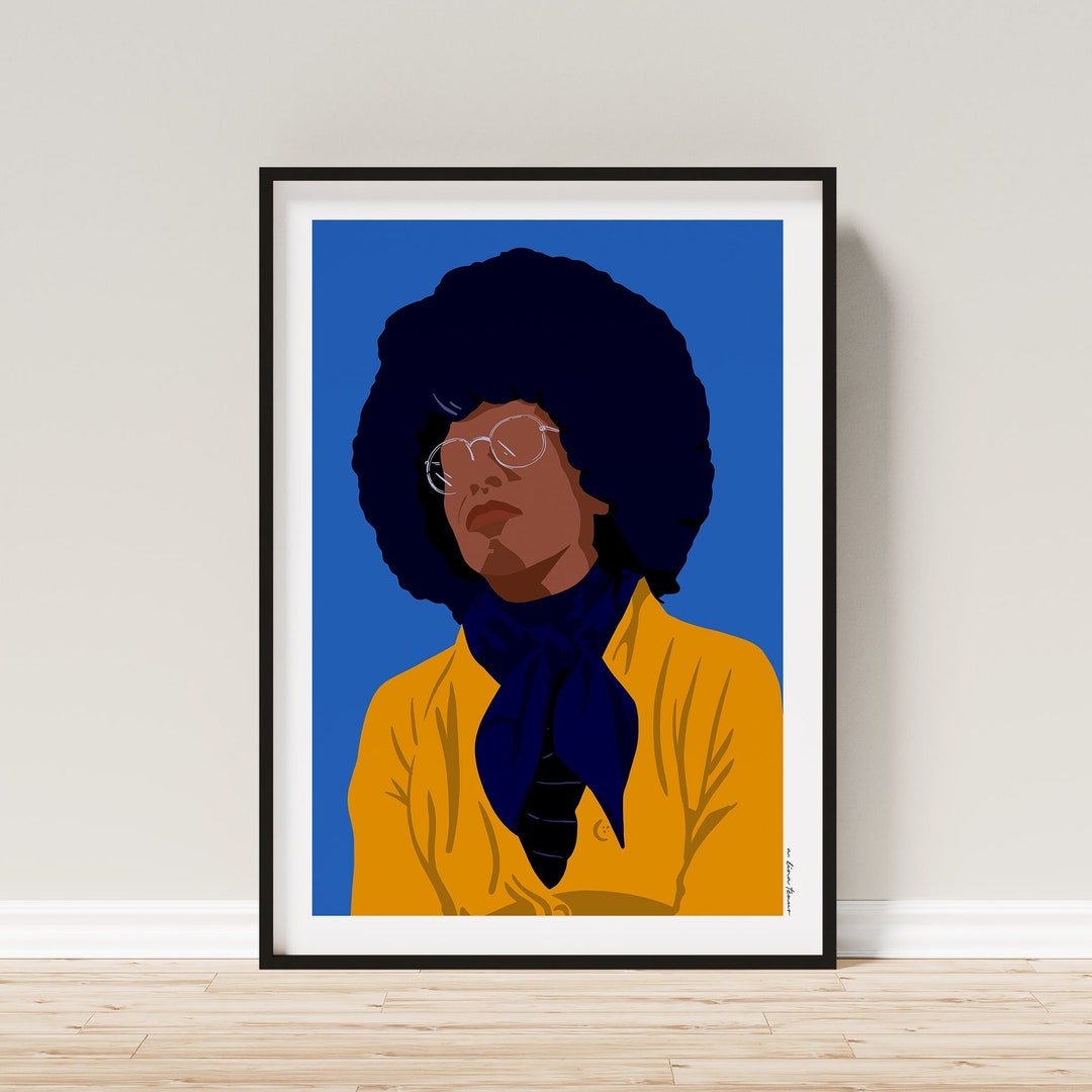 Angela Davis Art Print Iconic Figures Collection Civil - Etsy