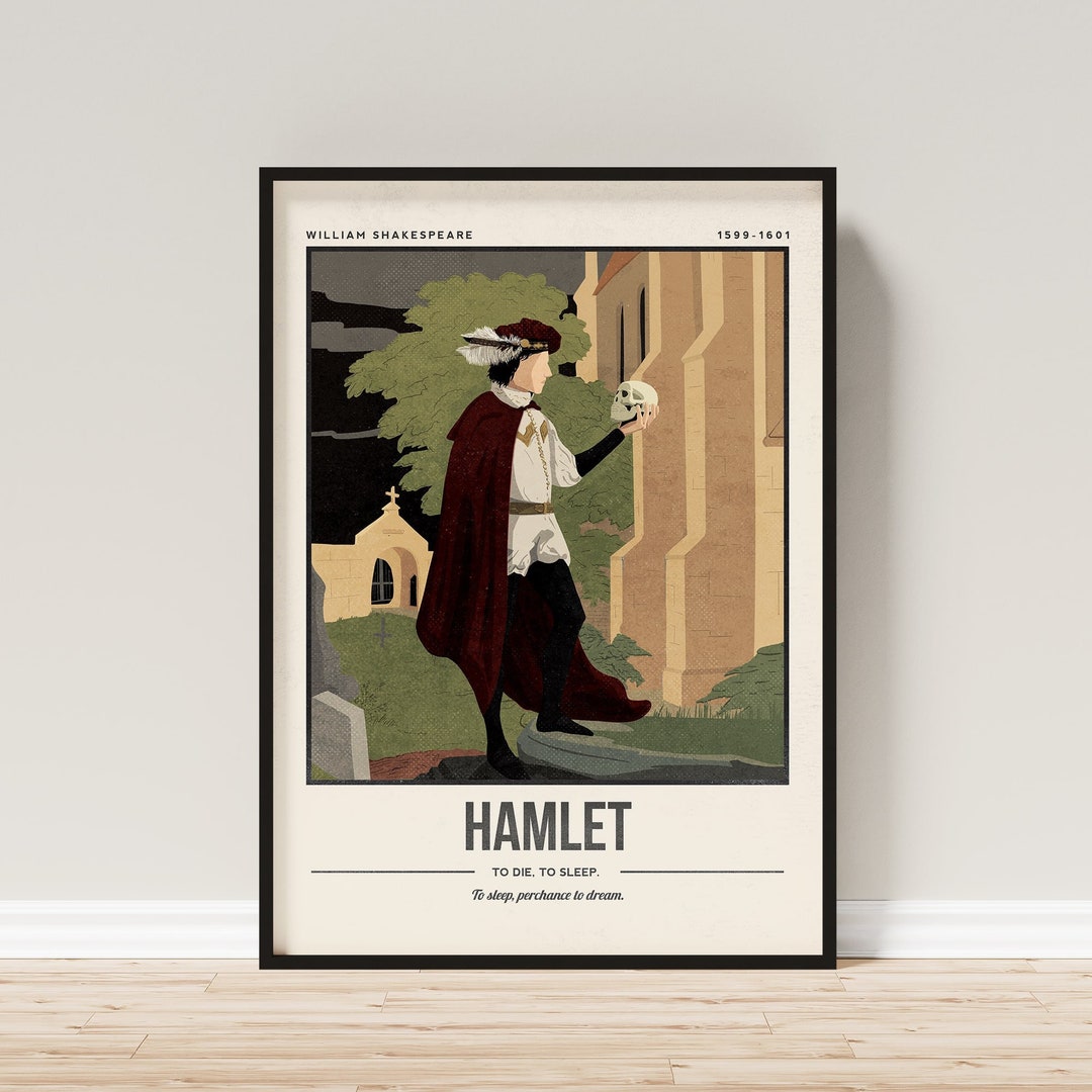 Hamlet William Shakespeare Book Cover Quote Wall Art Retro Literary ...