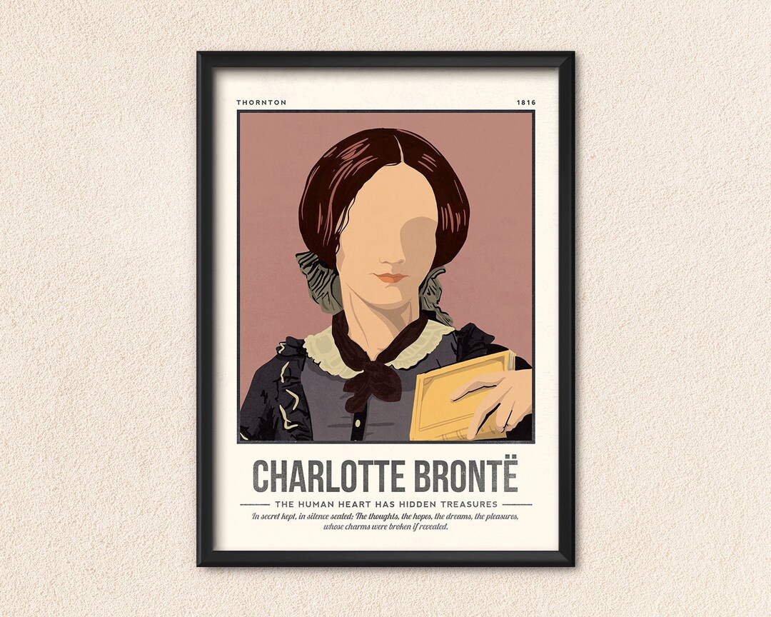 Charlotte Brontë Poster Author Quote Wall Art Retro Literary Poster ...