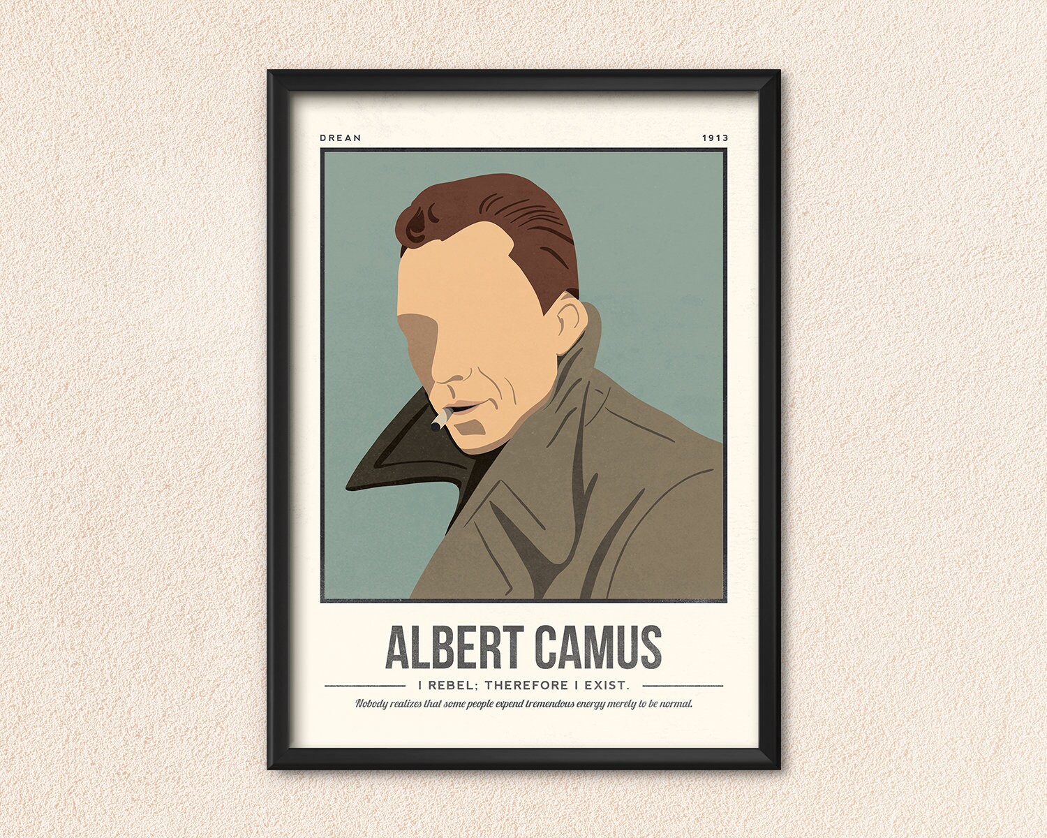 Albert Camus Poster Author Quote Wall Art Retro Literary - Etsy