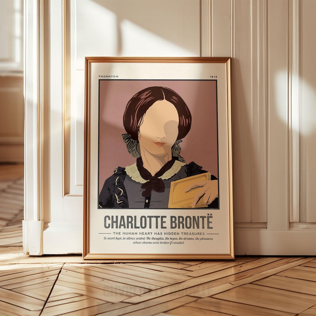 Charlotte Brontë Poster | Author Quote Wall Art | Retro Literary Poster ...