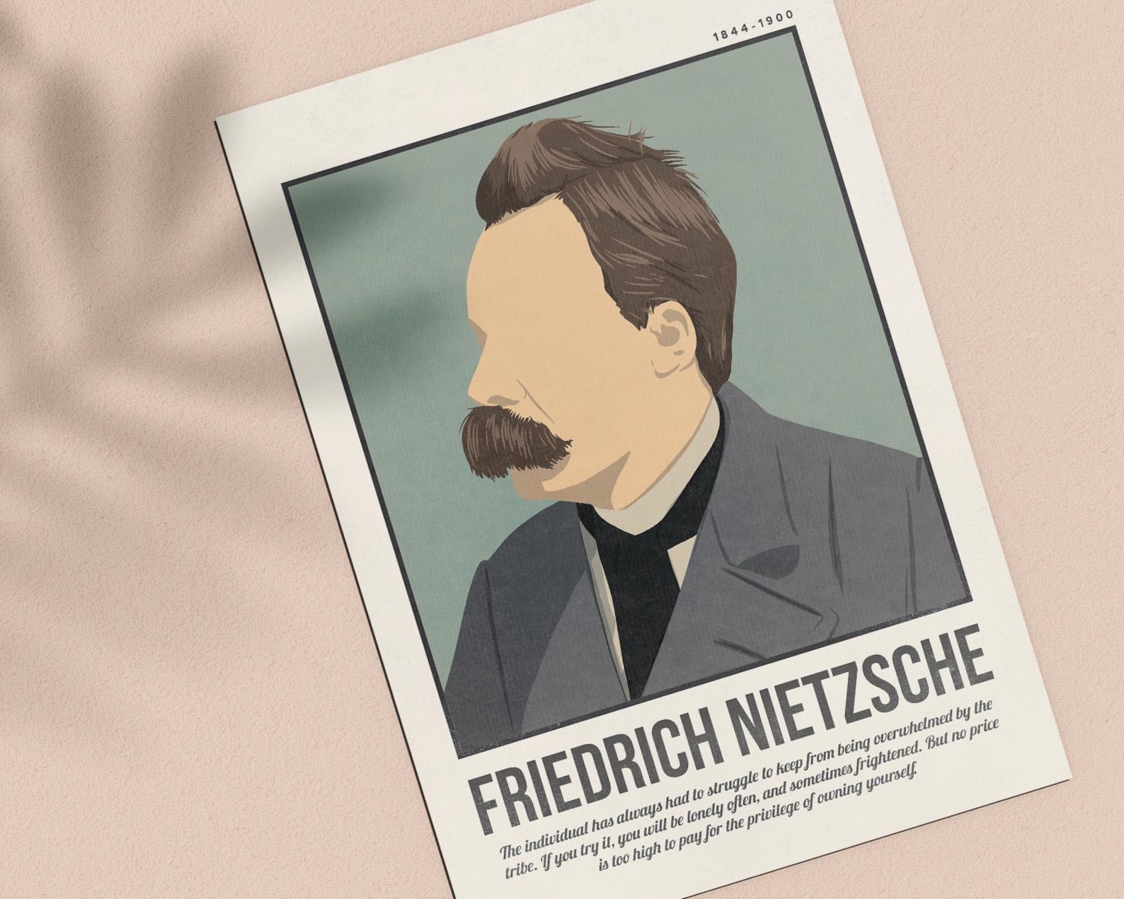 Friedrich Nietzsche Art Print | Philosophers Quote Wall Art | Retro ...