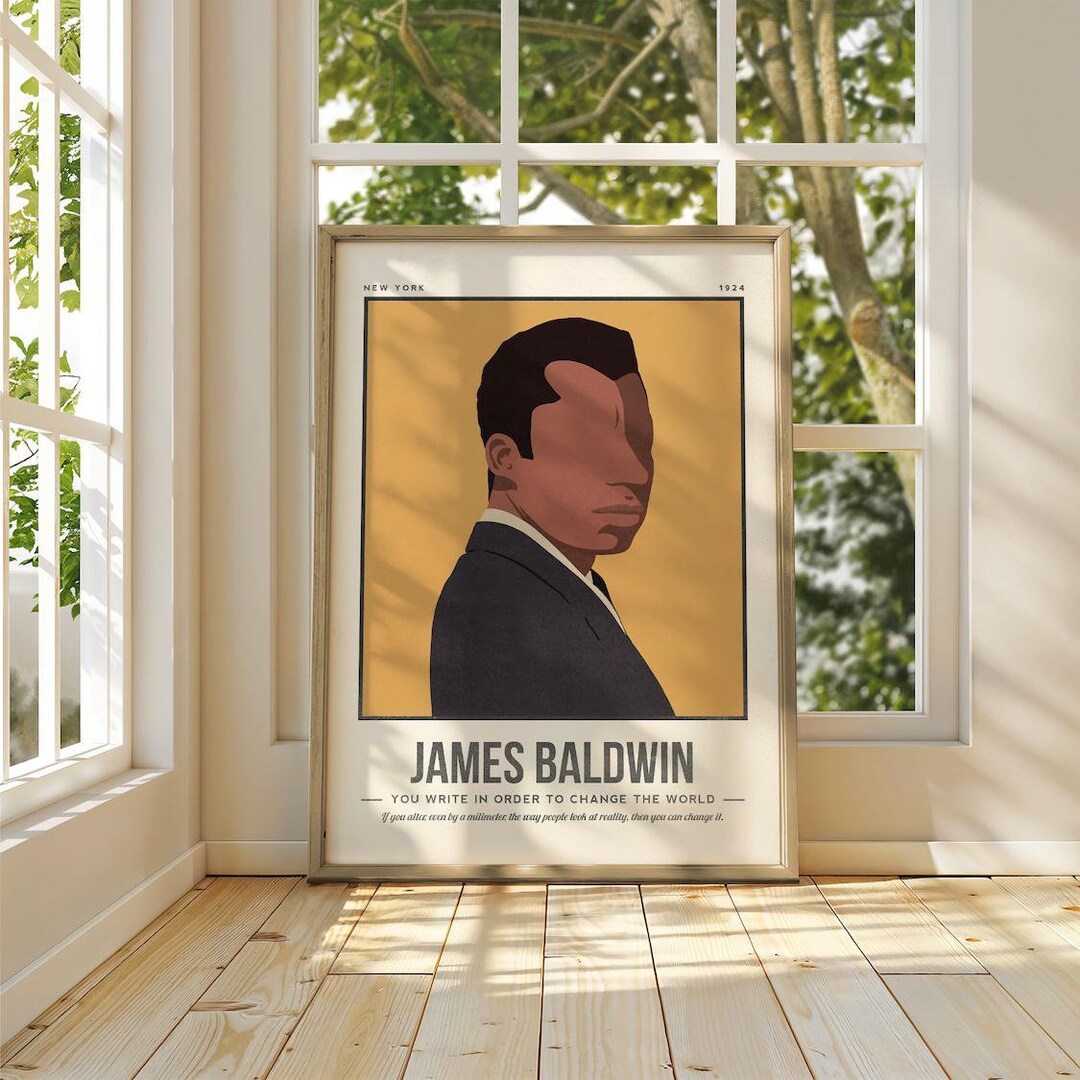James Baldwin Poster | Author Quote Wall Art | Retro Literary Poster ...
