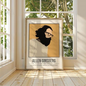 Allen Ginsberg Print | Author Quote Wall Art | Retro Literary Poster ...