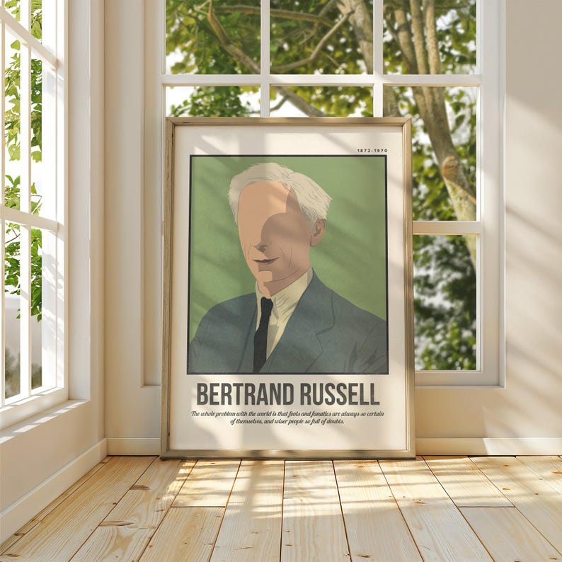 Bertrand Russell Art Print | Philosophers Quote Wall Art ...