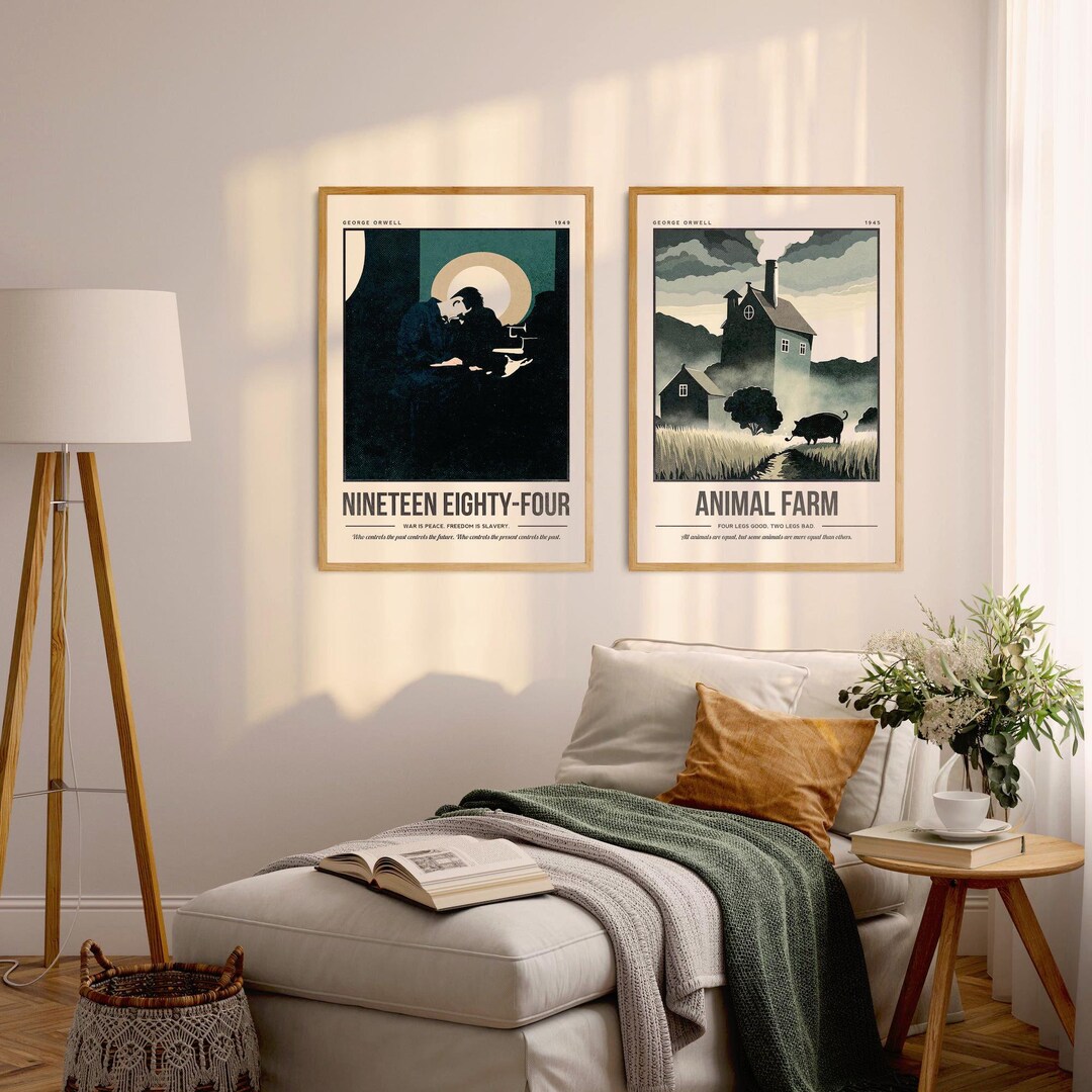 George Orwell Poster Set of 2 | Animal Farm Print | 1984 Print ...