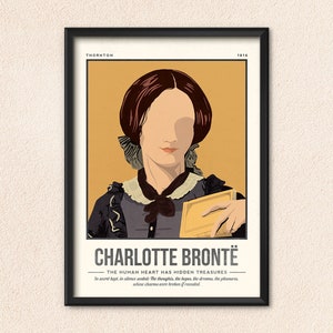 Charlotte Brontë Poster | Author Quote Wall Art | Retro Literary Poster ...