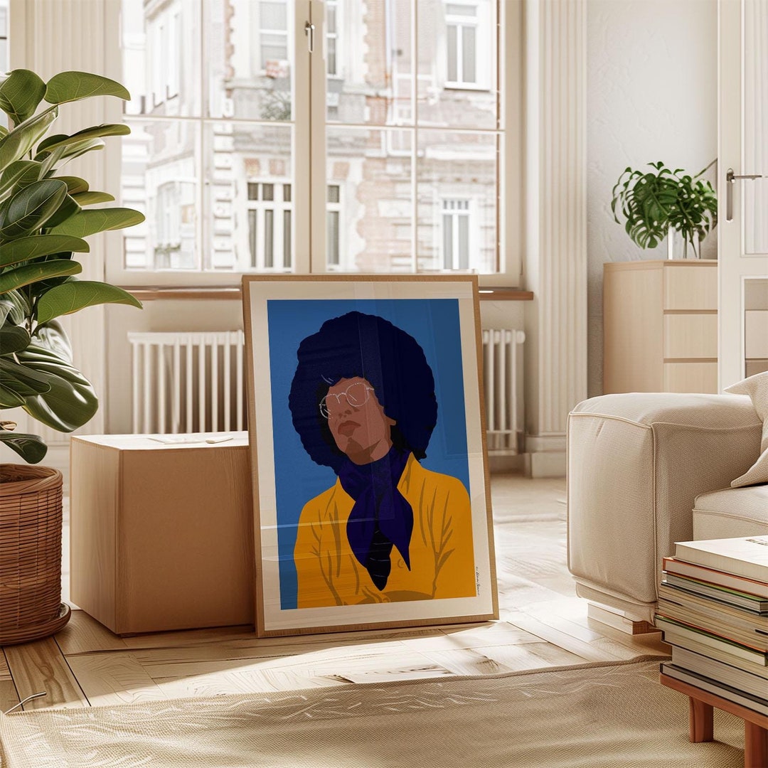 Angela Davis Art Print | Iconic Figures Collection | Civil Rights Shero ...