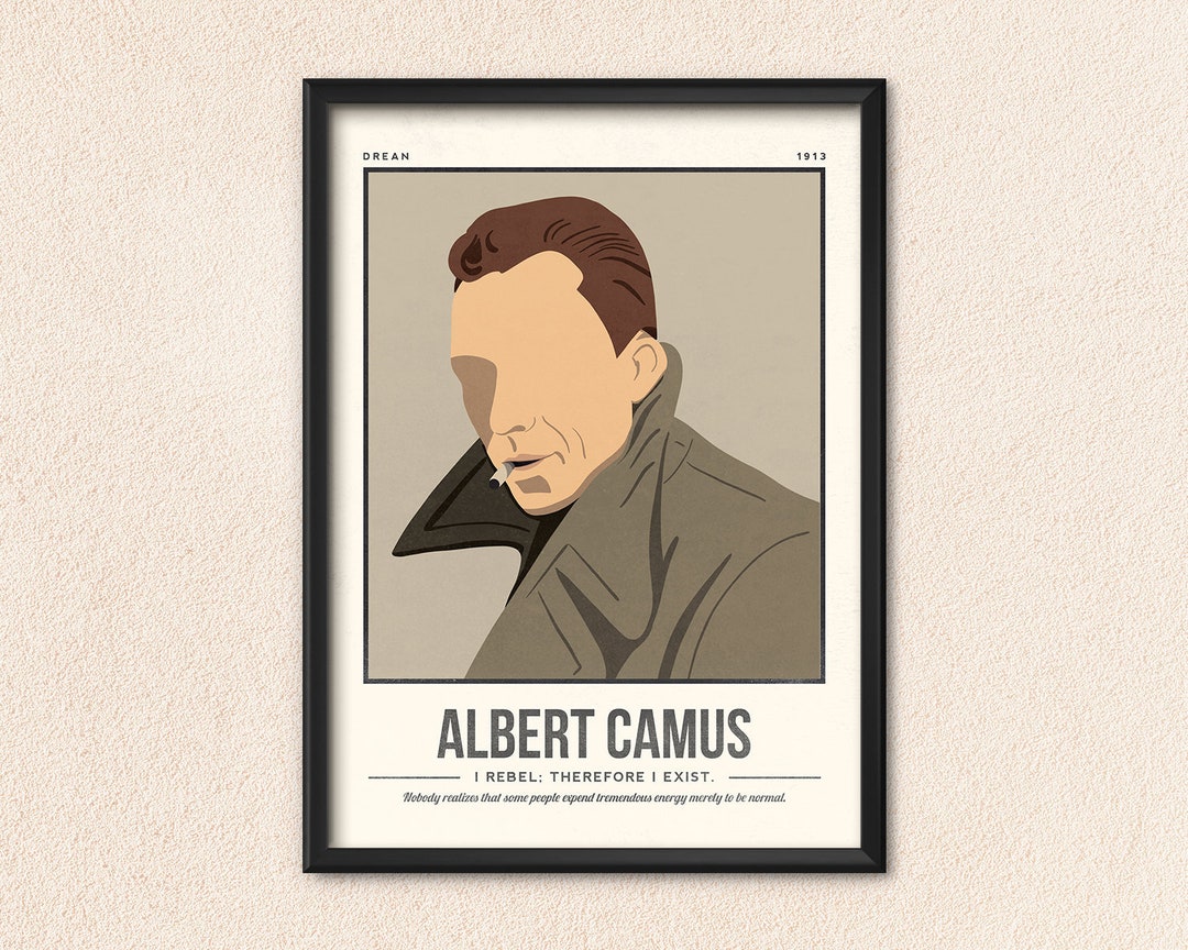 Albert Camus Poster Author Quote Wall Art Retro Literary Poster Book ...