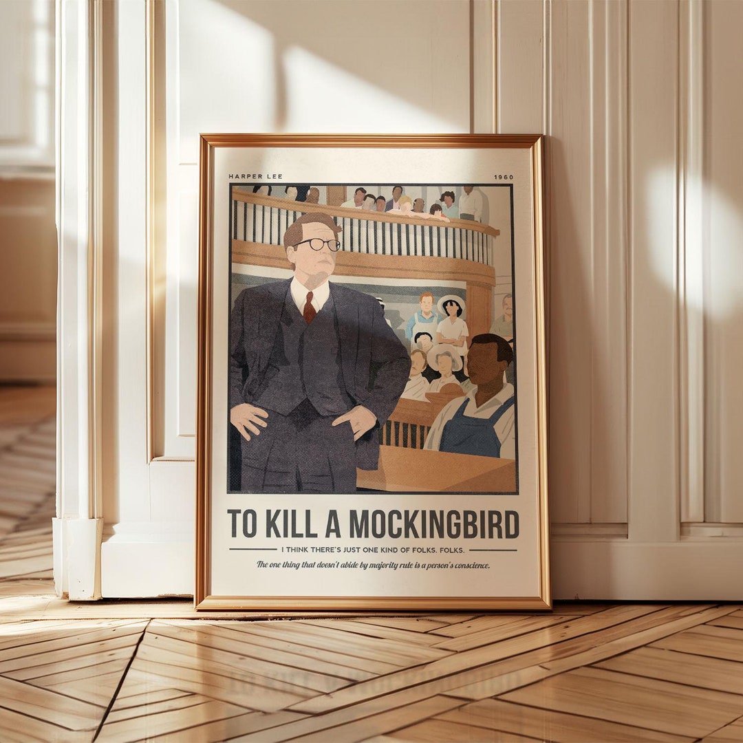 To Kill a Mockingbird | Harper Lee Book Cover Art | Quote Wall Art ...