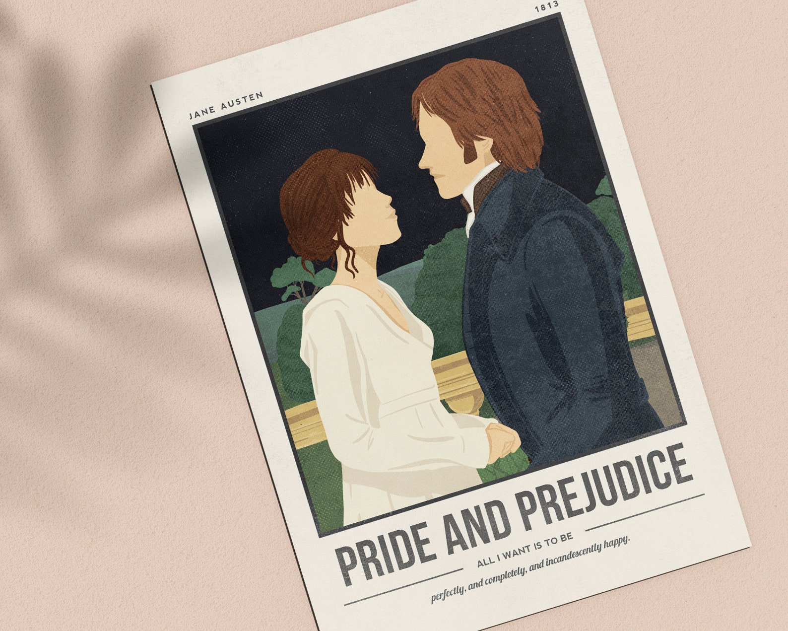 Pride & Prejudice Print | Elizabeth and Mr Darcy Wall Art | Jane Austen ...
