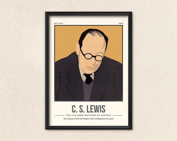 C. S. Lewis Poster Author Quote Wall Art Retro Literary - Etsy
