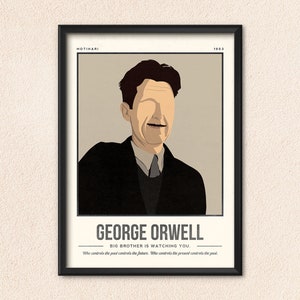 George Orwell Poster | Author Quote Wall Art | Retro Literary Poster ...
