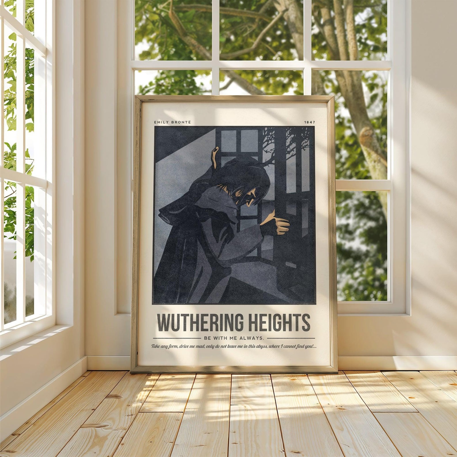 Wuthering Heights Print | Heathcliff | Emily Brontë Book Cover | Retro ...