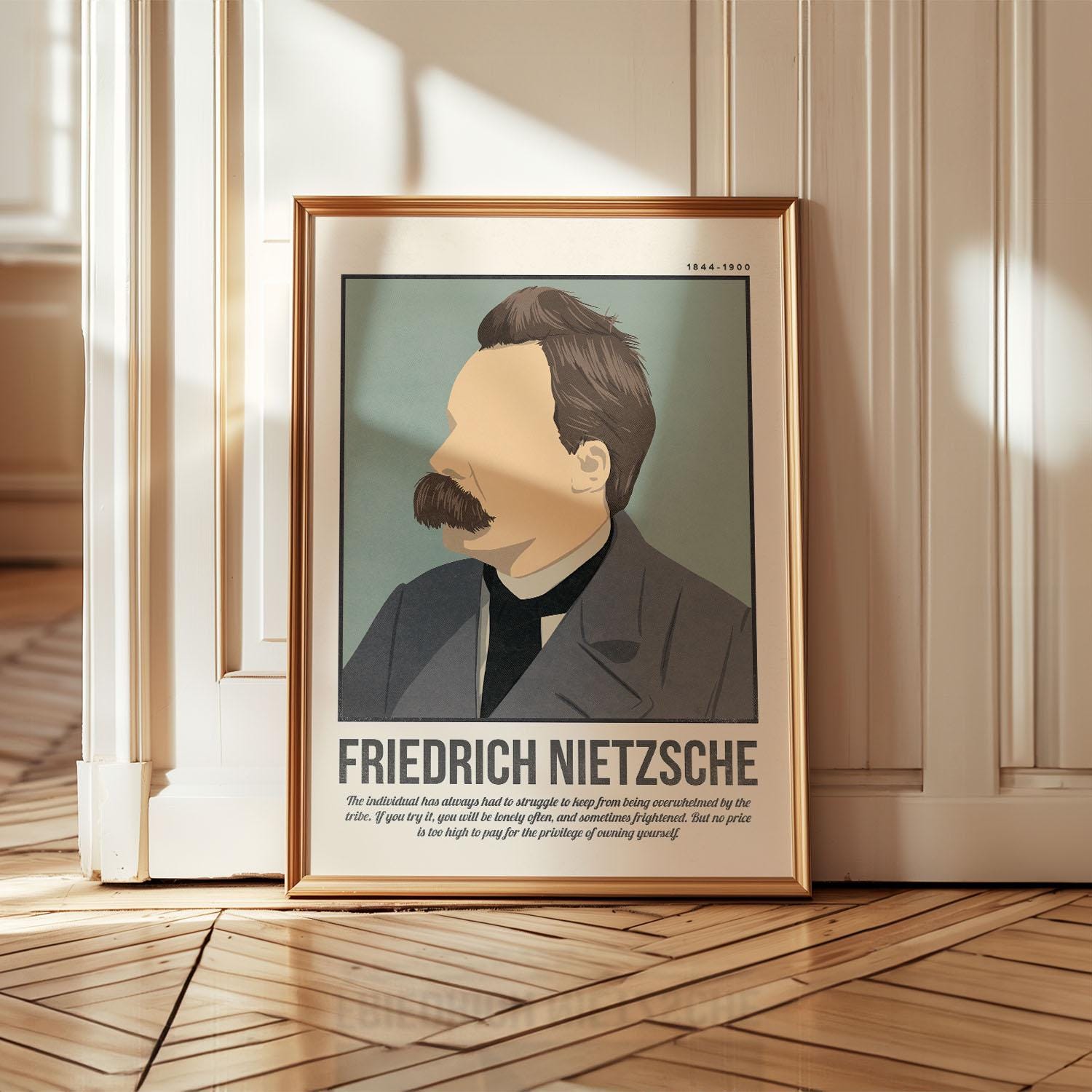 Friedrich Nietzsche Art Print | Philosophers Quote Wall Art | Retro ...