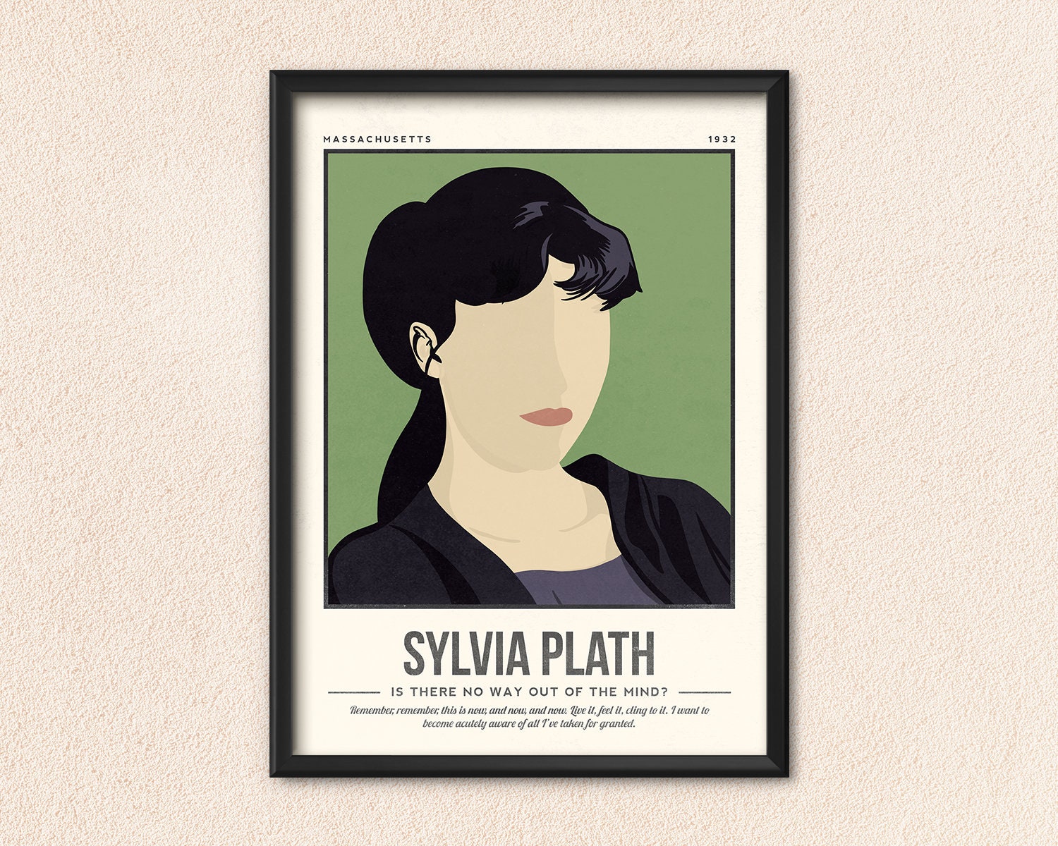 Sylvia Plath Poster Author Quote Wall Art Retro Literary - Etsy
