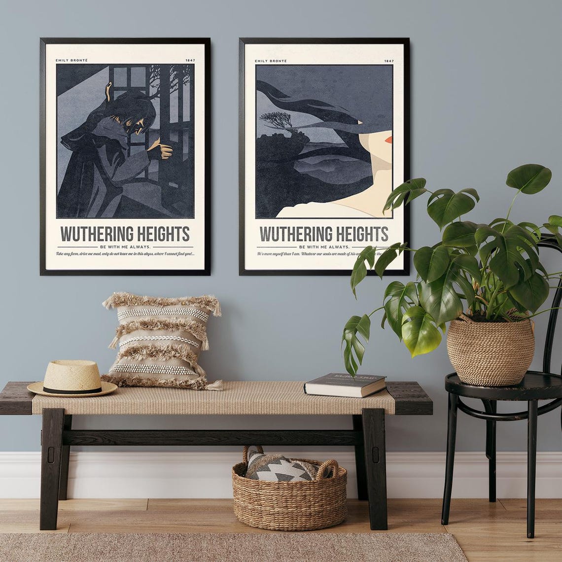 Wuthering Heights Print | Heathcliff | Emily Brontë Book Cover | Retro ...