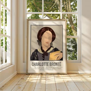 Charlotte Brontë Poster | Author Quote Wall Art | Retro Literary Poster ...