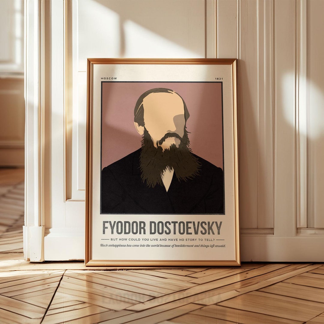Fyodor Dostoevsky Poster | Author Quote Wall Art | Retro Literary ...