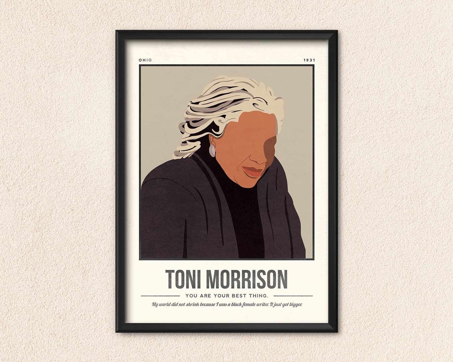 Toni Morrison Print | Author Quote Wall Art | Literary Poster | Book ...