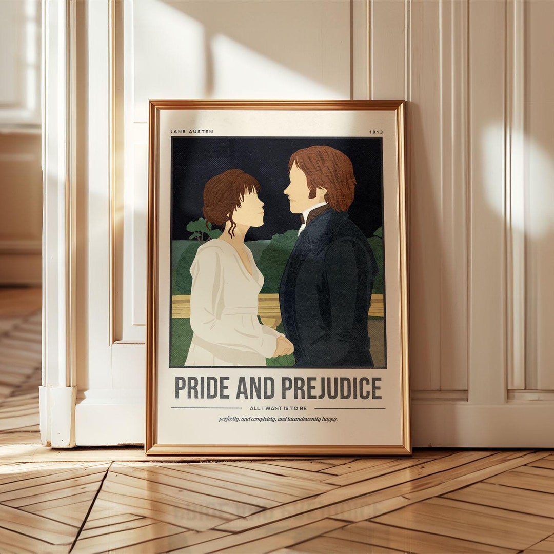 Pride & Prejudice Print | Elizabeth and Mr Darcy Wall Art | Jane Austen ...