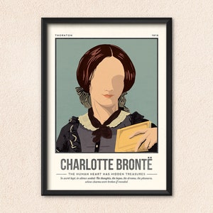 Charlotte Brontë Poster | Author Quote Wall Art | Retro Literary Poster ...