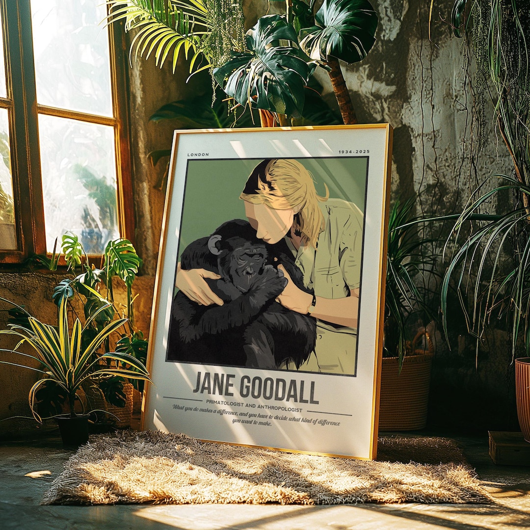 Jane Goodall Print | Women Scientist Memory Wall Art | Primatologist ...