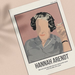 Hannah Arendt Art Print | Philosophers Quote Wall Art | Retro Poster ...