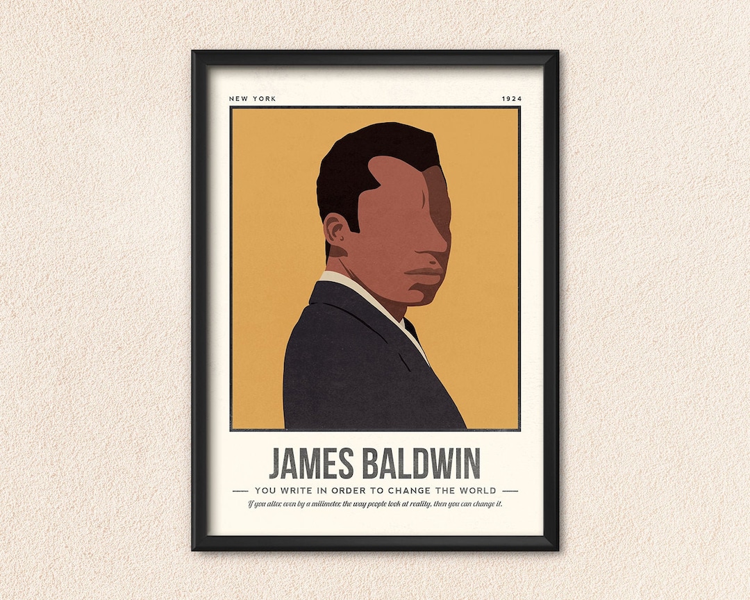 James Baldwin Poster Author Quote Wall Art Retro Literary Poster Book ...