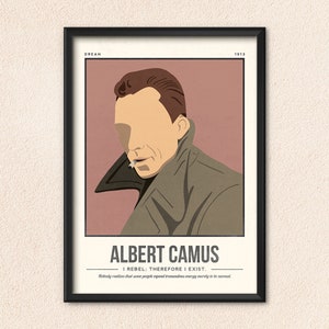 Albert Camus Poster | Author Quote Wall Art | Retro Literary Poster ...