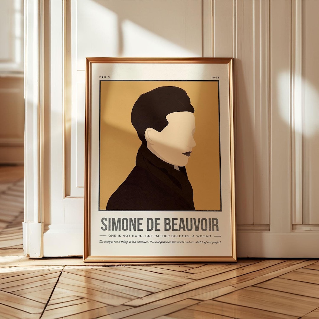 Simone De Beauvoir Print | Author Quote Wall Art | Literary Poster ...