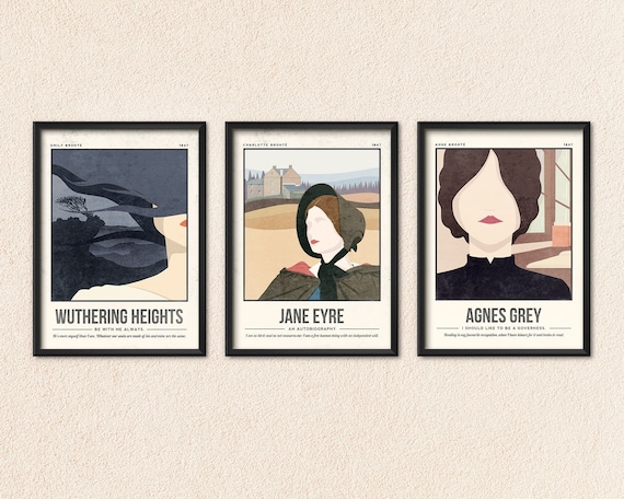 Brontë Sisters Poster Set of 3 Wuthering Heights Jane Eyre - Etsy
